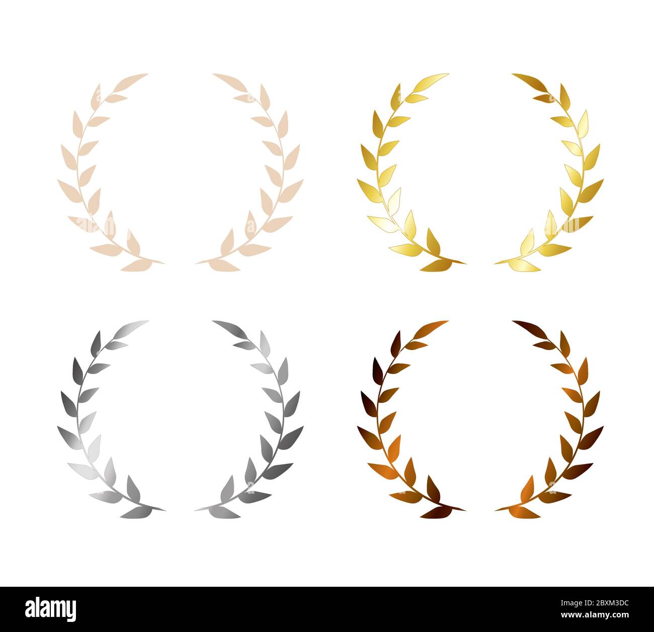 Symbol-Set mit Lorbeerkranz. Vector Olive Kranz Auszeichnung für ...