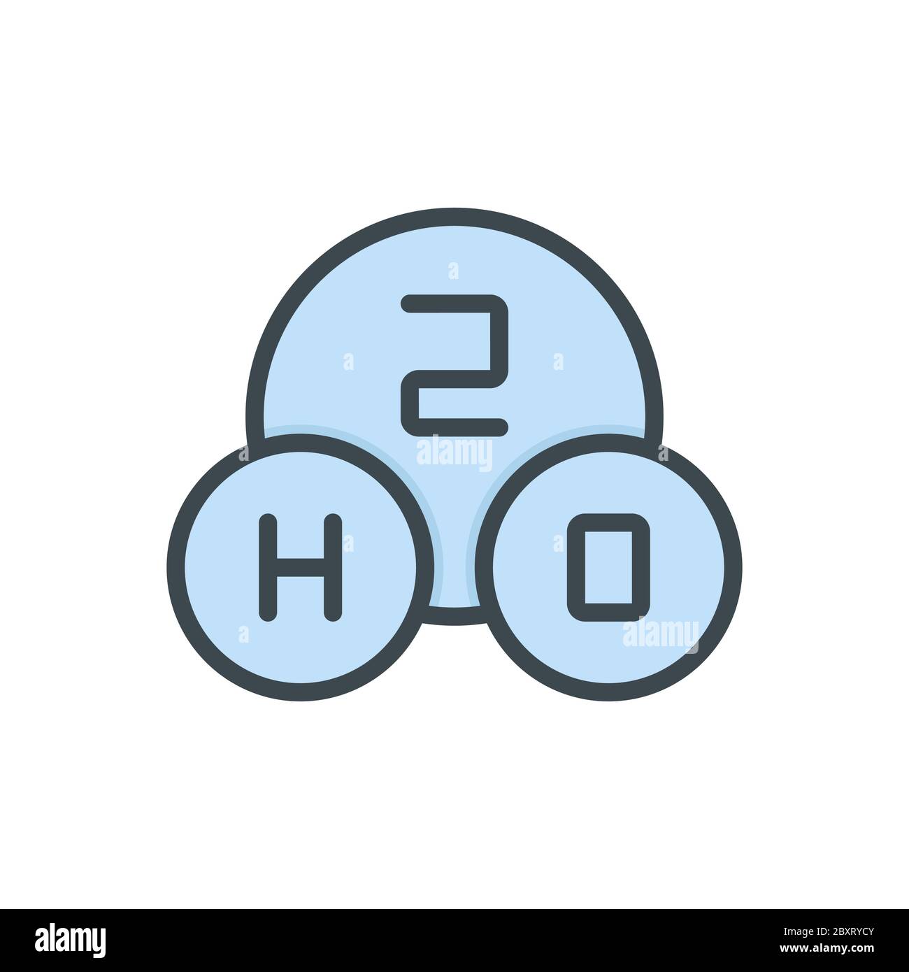 Chemische Formel H2O Vektor Symbol auf weißem Hintergrund isoliert ...