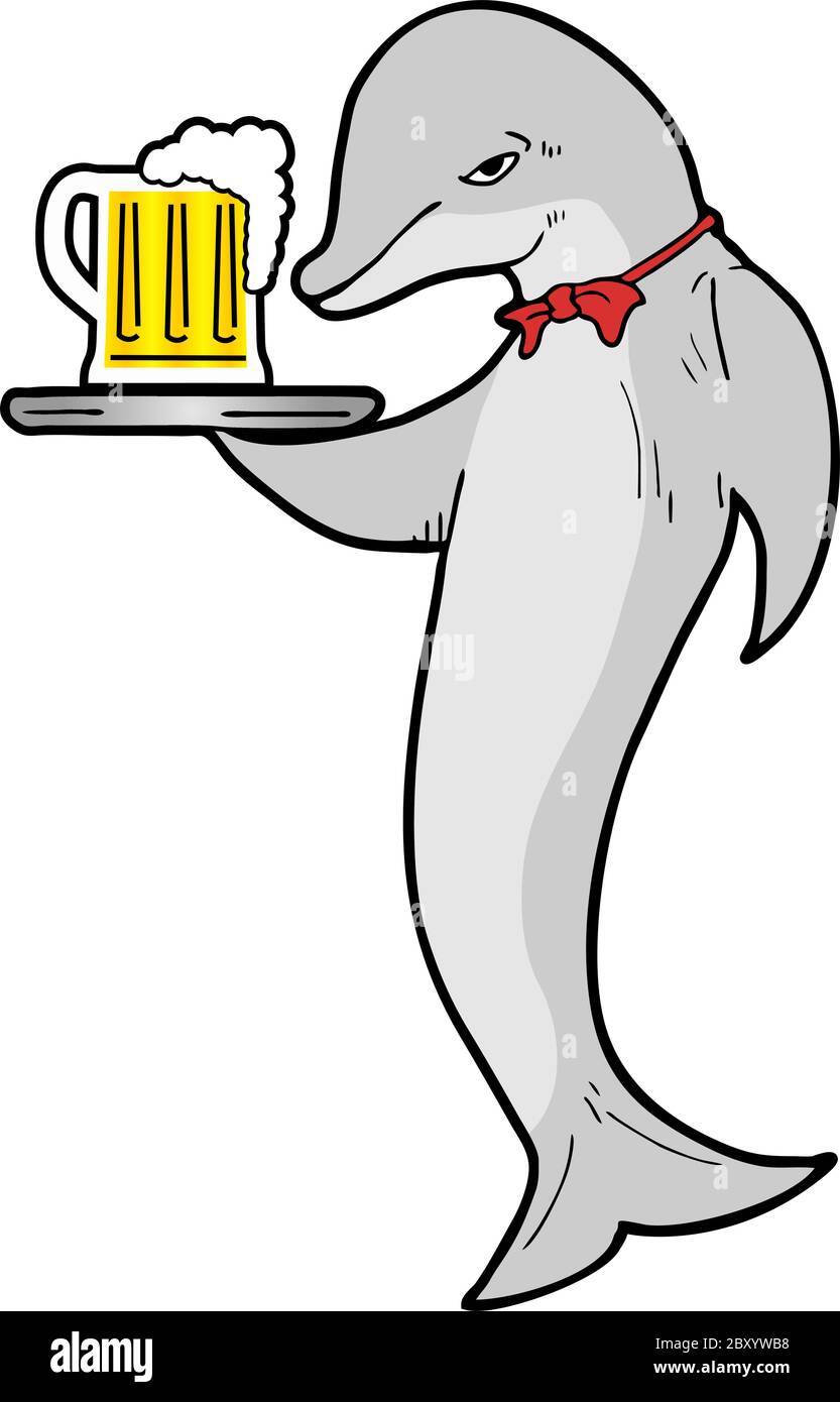 Lustige karikatur delfin Stock-Vektorgrafiken kaufen - Alamy