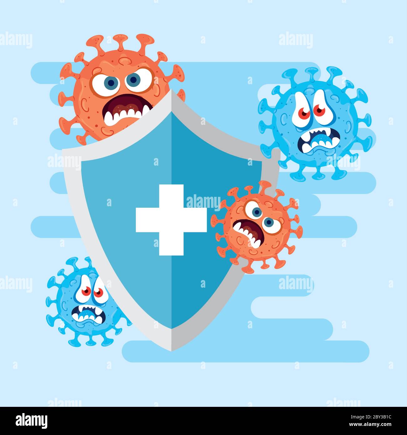 Set Cartoon covid 19 Emoji mit Schild, Coronavirus Emoticon mit ...