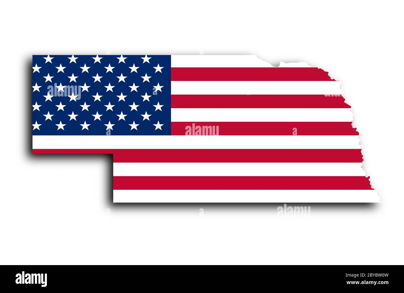 Nebraska state map Ausgeschnittene Stockfotos und -bilder - Alamy