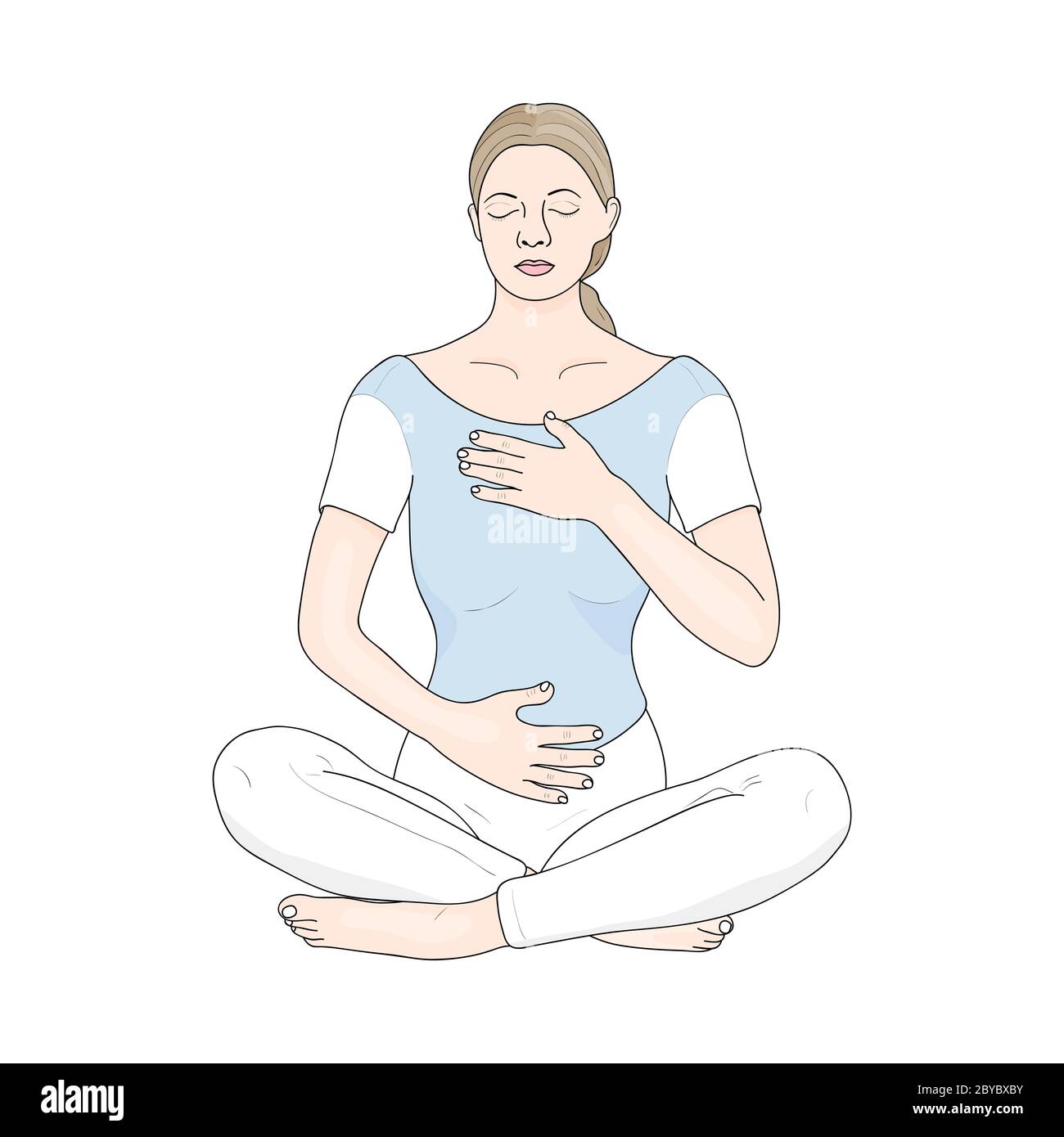 Abdominal breathing Stock-Vektorgrafiken kaufen - Alamy