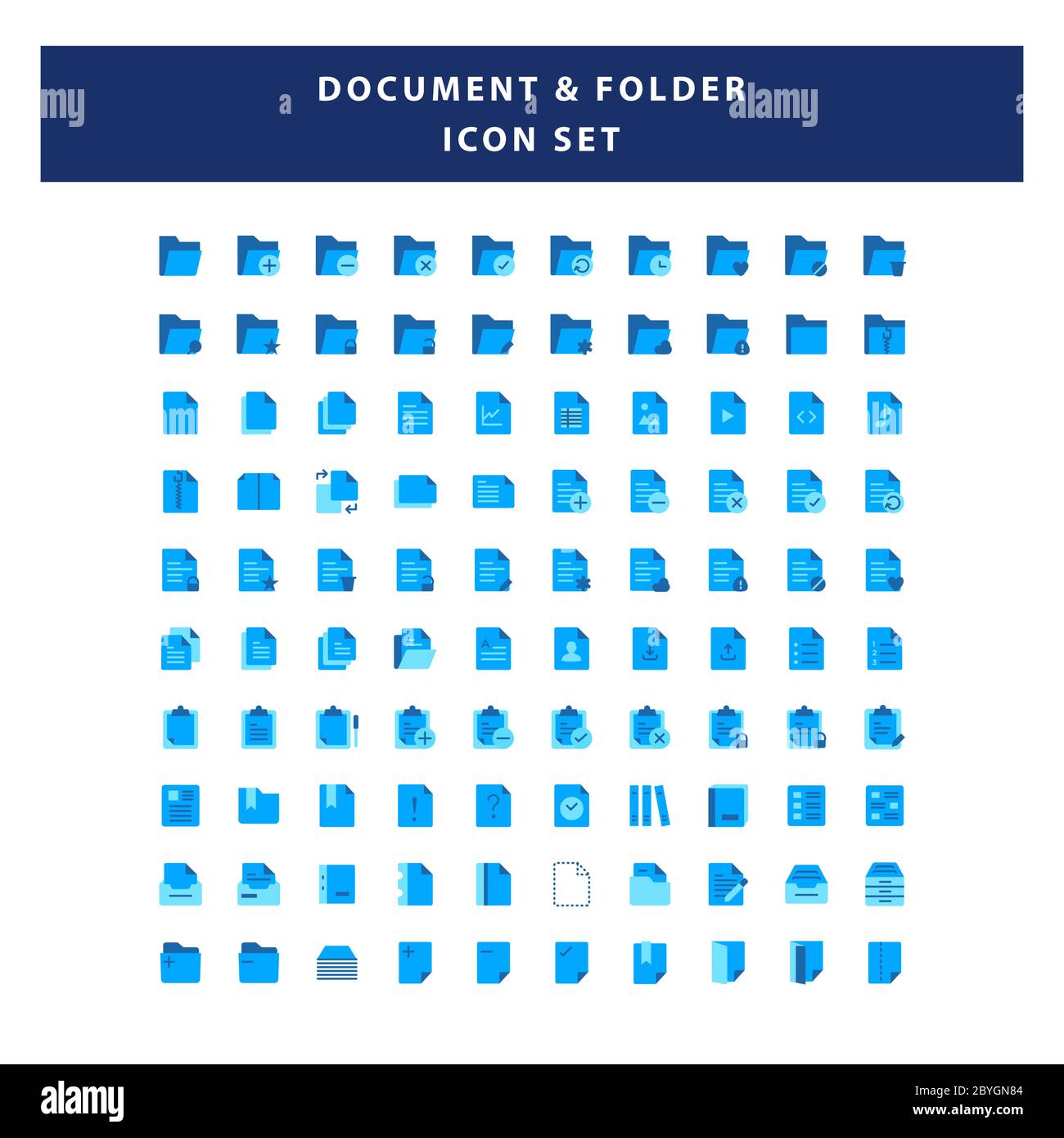 Flat design folder icon set Stock-Vektorgrafiken kaufen - Alamy