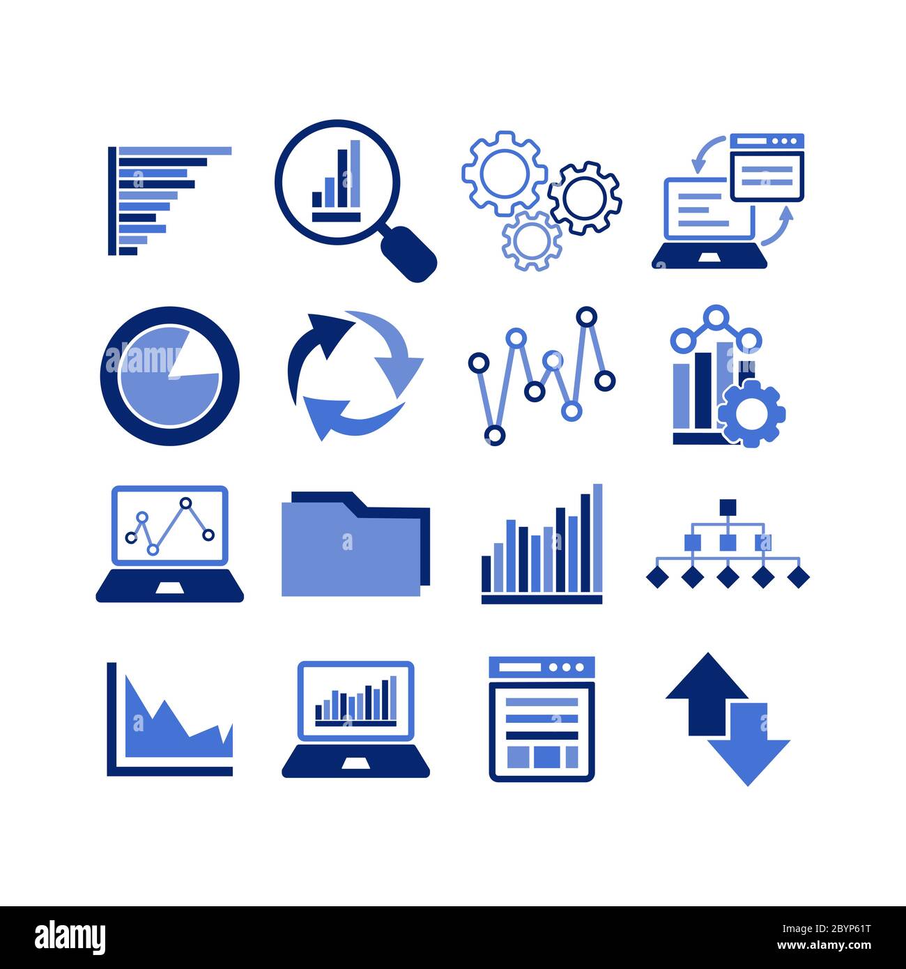 Symbole für die Infografik für Unternehmen. Satz von Diagrammen und ...