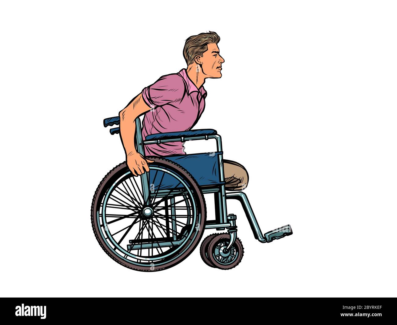 Legless Veteran behinderte Menschen im Rollstuhl. pop art retro Vektor ...