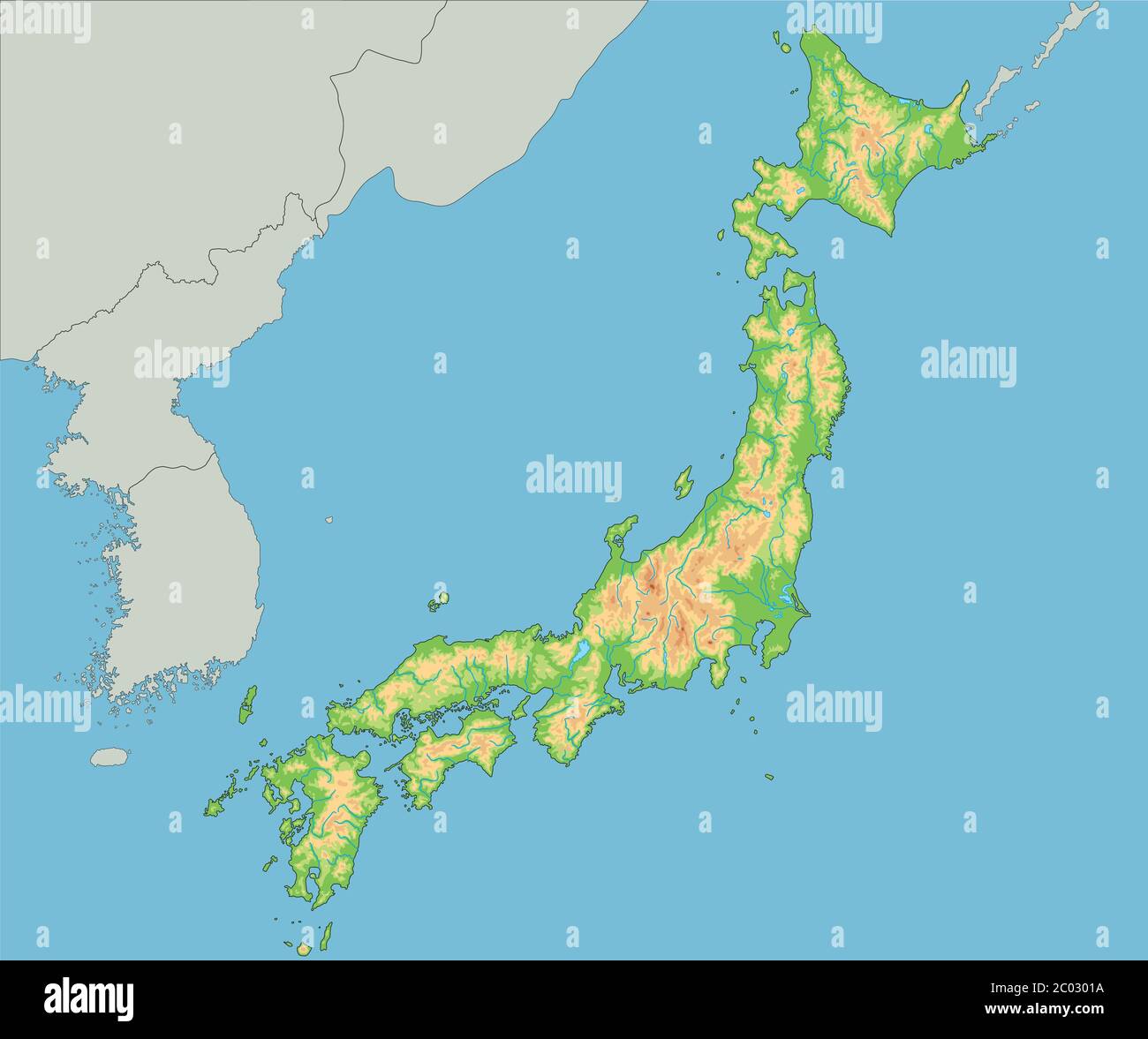 Japan relief map -Fotos und -Bildmaterial in hoher Auflösung – Alamy