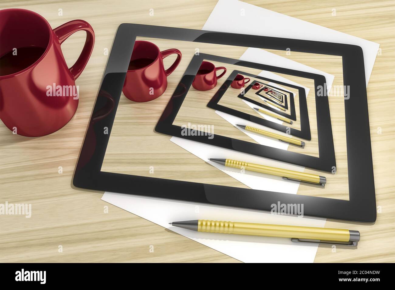 Office table with pc -Fotos und -Bildmaterial in hoher Auflösung – Alamy