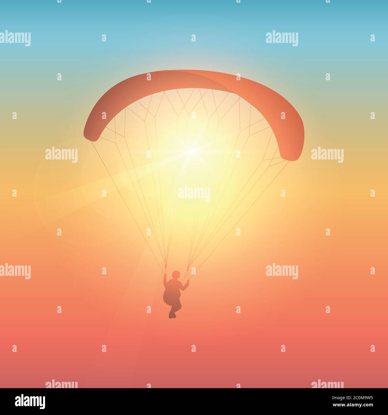 Gleitschirmfliegen im himmel Stock-Vektorgrafiken kaufen - Alamy