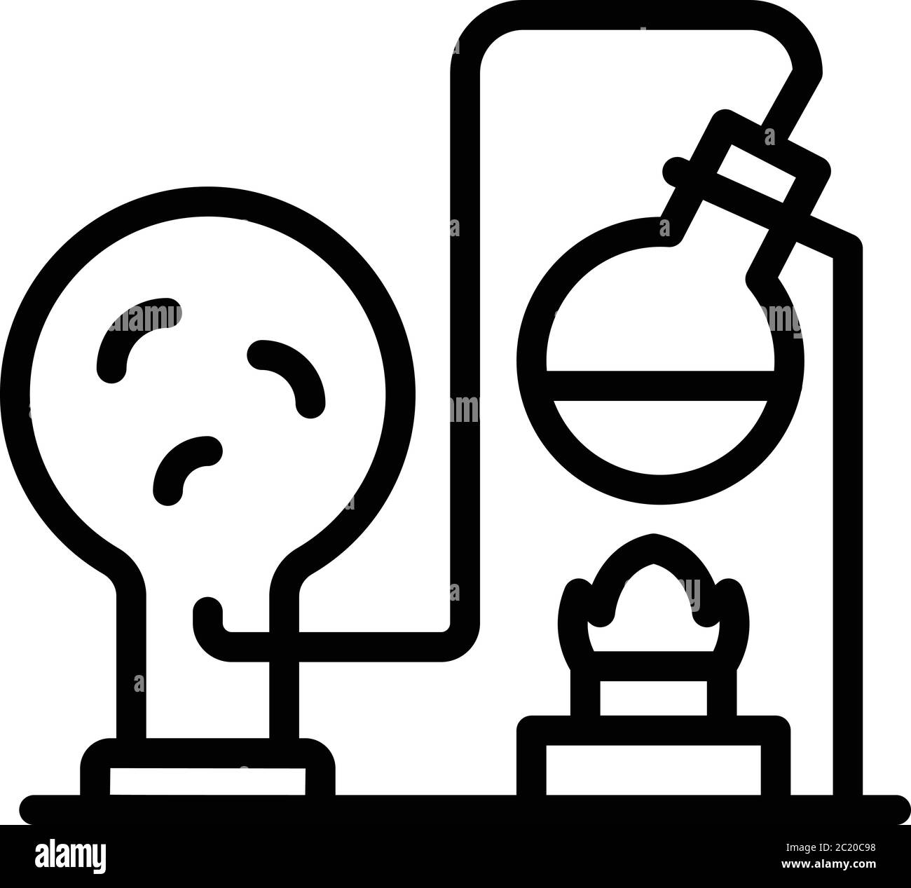 Chemisches experiment Symbol, outline Style Stock-Vektorgrafik - Alamy
