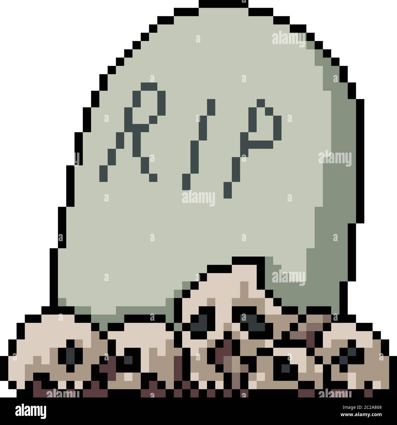 vektor Pixel Kunst Grab tot isoliert Cartoon Stock-Vektorgrafik - Alamy