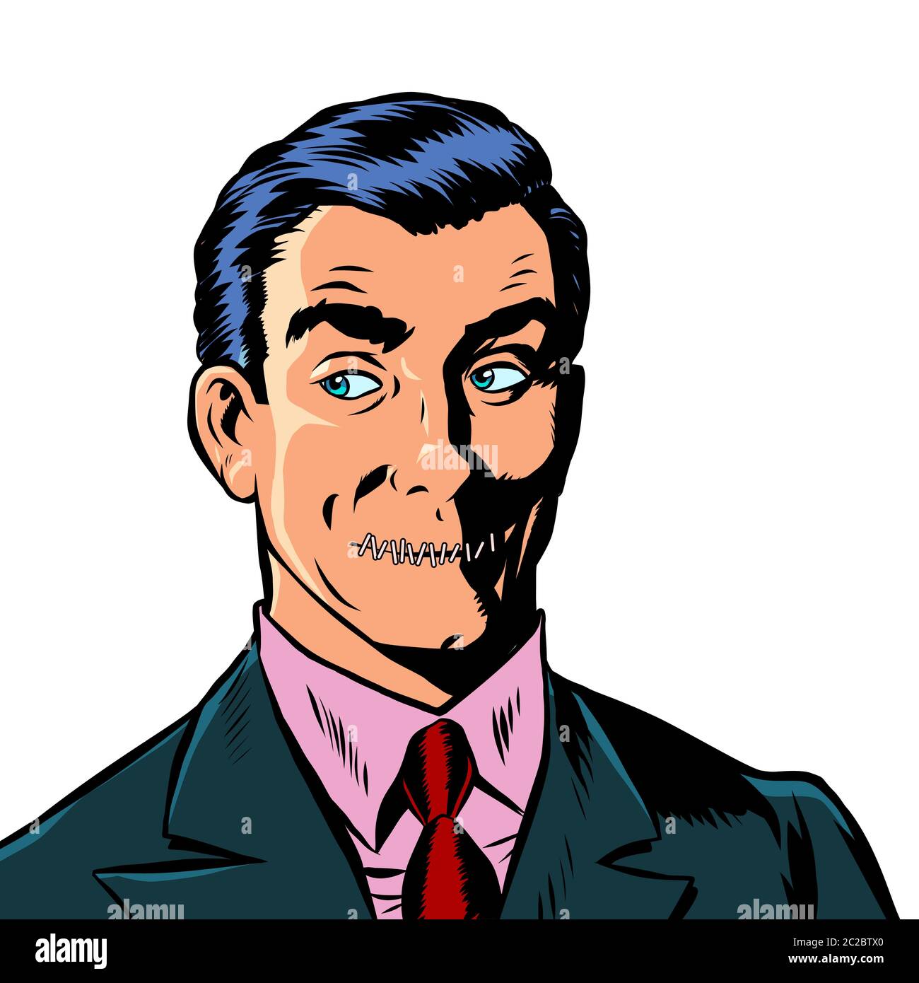 Men eyes closed pop art -Fotos und -Bildmaterial in hoher Auflösung – Alamy