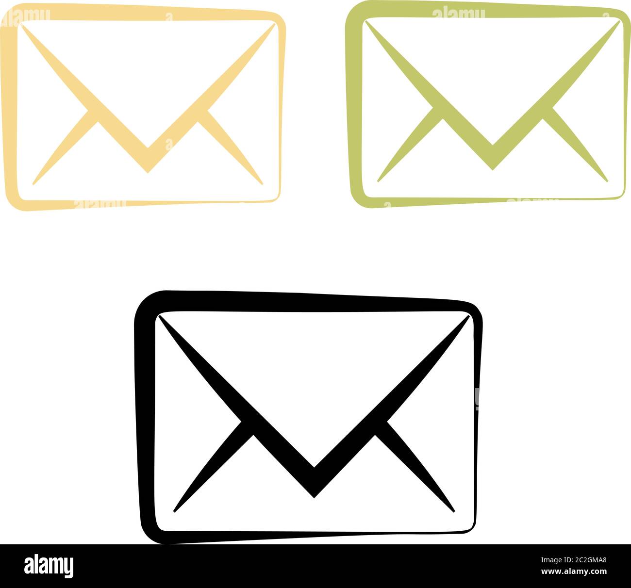 Briefumschlagsymbol, Briefumschlag Design Vektor Kunst Illustration ...