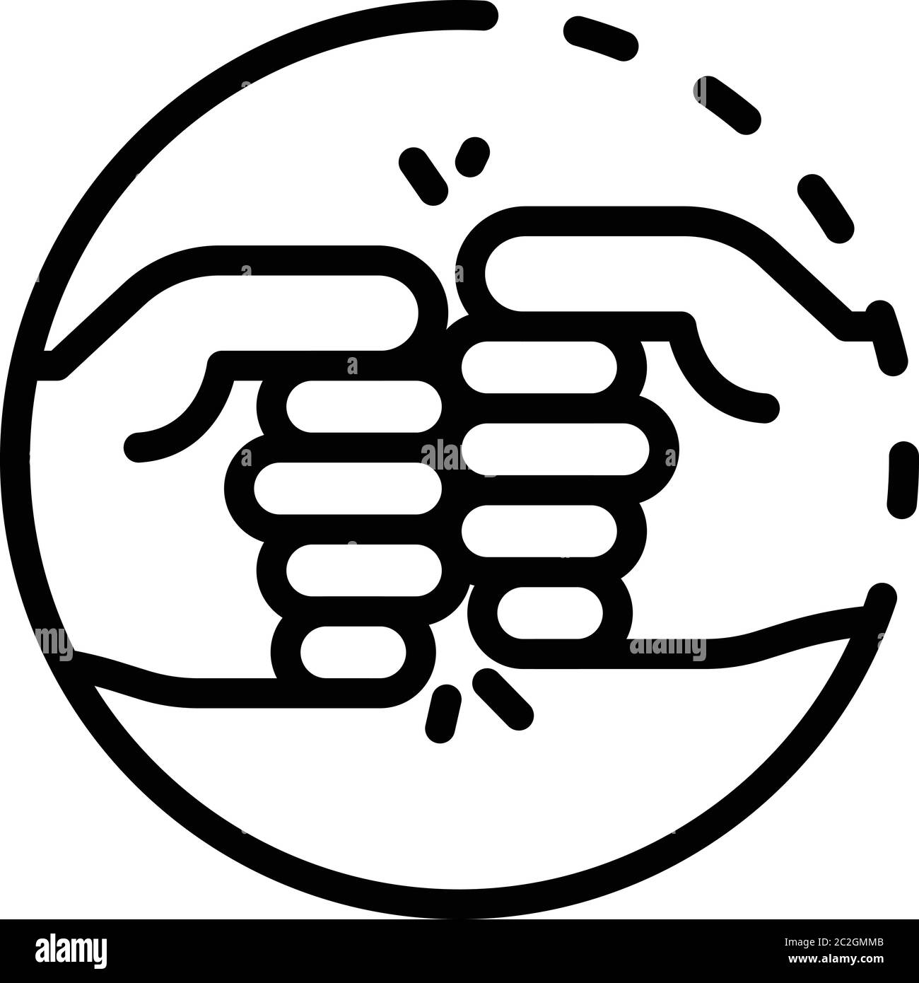 Begrüßung mit Fäusten-Symbol, Umriss-Stil Stock-Vektorgrafik - Alamy