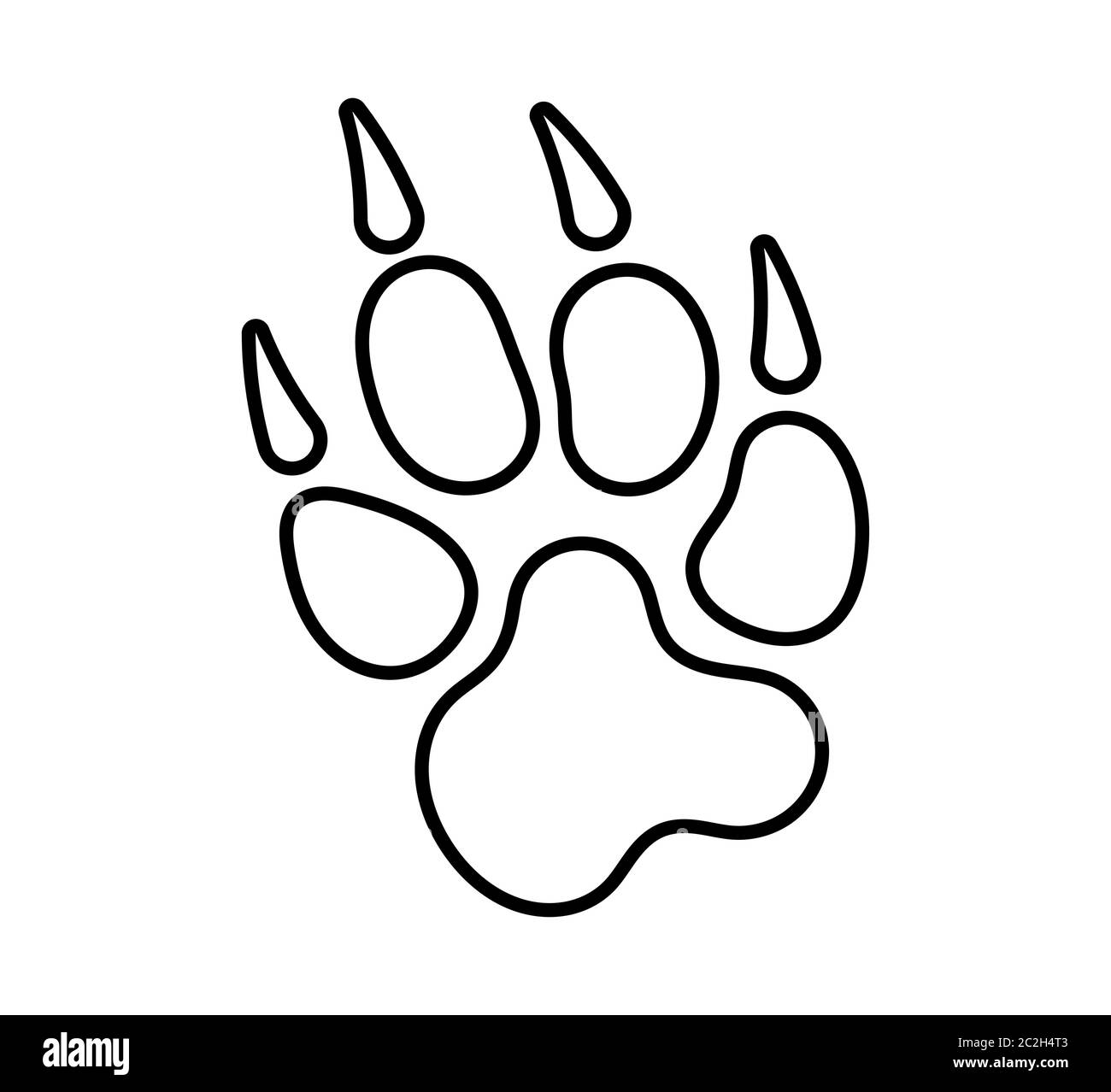 Pfote Print Icon, Hund, Katze, Fuchsfuß Impressum Vektor Art ...