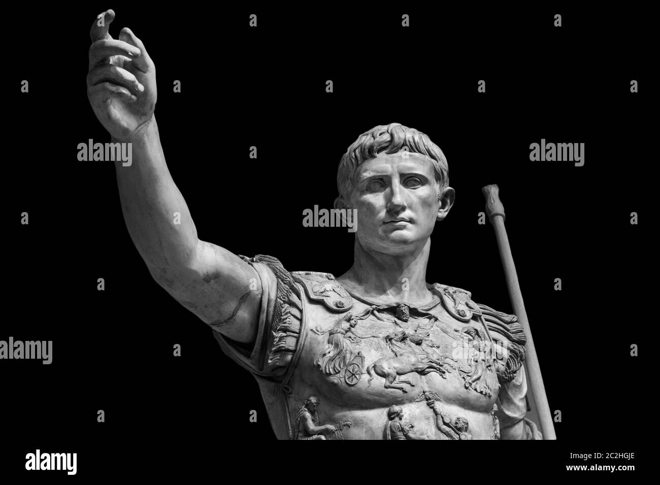 Kaiser Augustus, der erste Kaiser des antiken Roms. Bronze monumentale ...