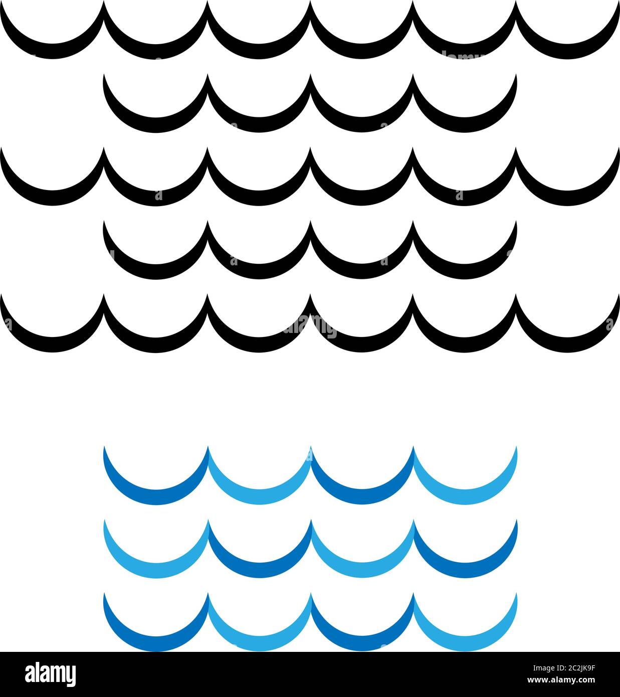 Wasserwellen-Symbol, Wasserwellen-Zeichen Vektor-Kunst Illustration ...