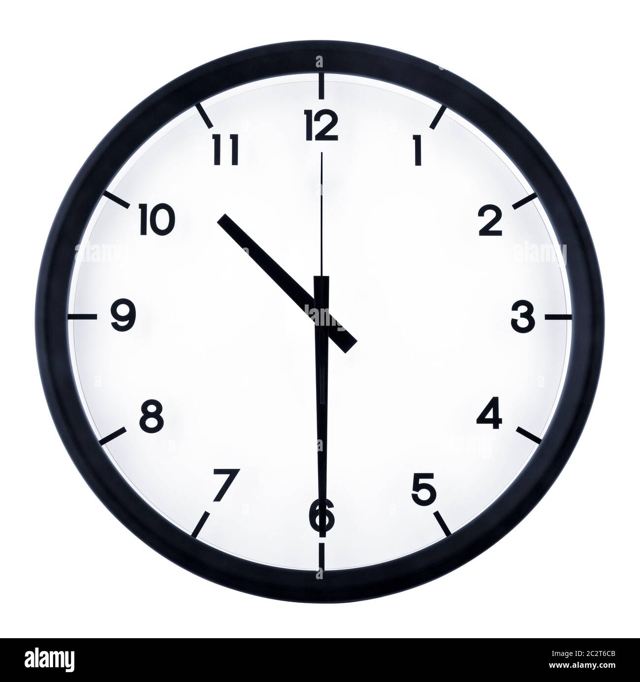 Klassische analoge Uhr zeigt auf 08:00, isoliert auf weißem Hintergrund ...