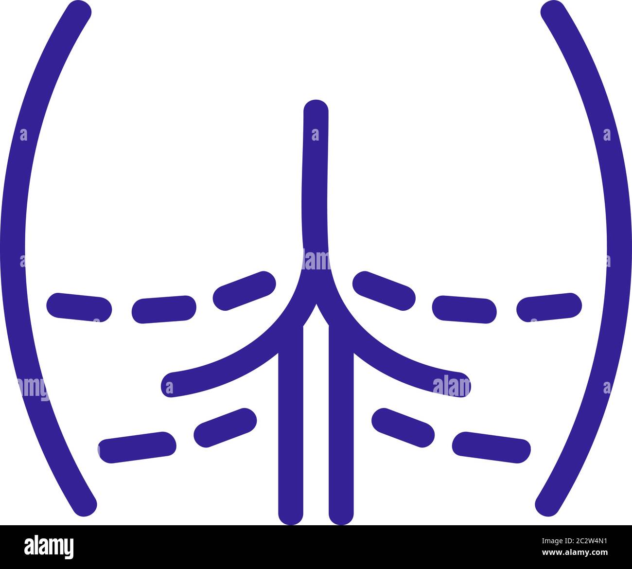 Cellulite Chirurgie Linien auf Hüften Symbol Vektor Umriss Illustration ...