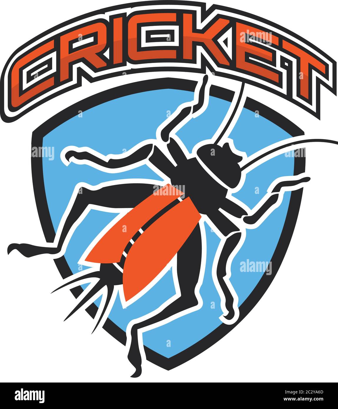 Cricket Insekt Logo isoliert auf weißem Hintergrund. vektor ...