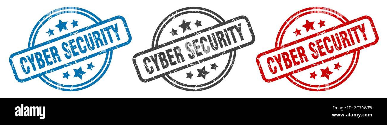 Cyber Security Stempel. Cyber Security rund isoliert Zeichen. Cyber ...