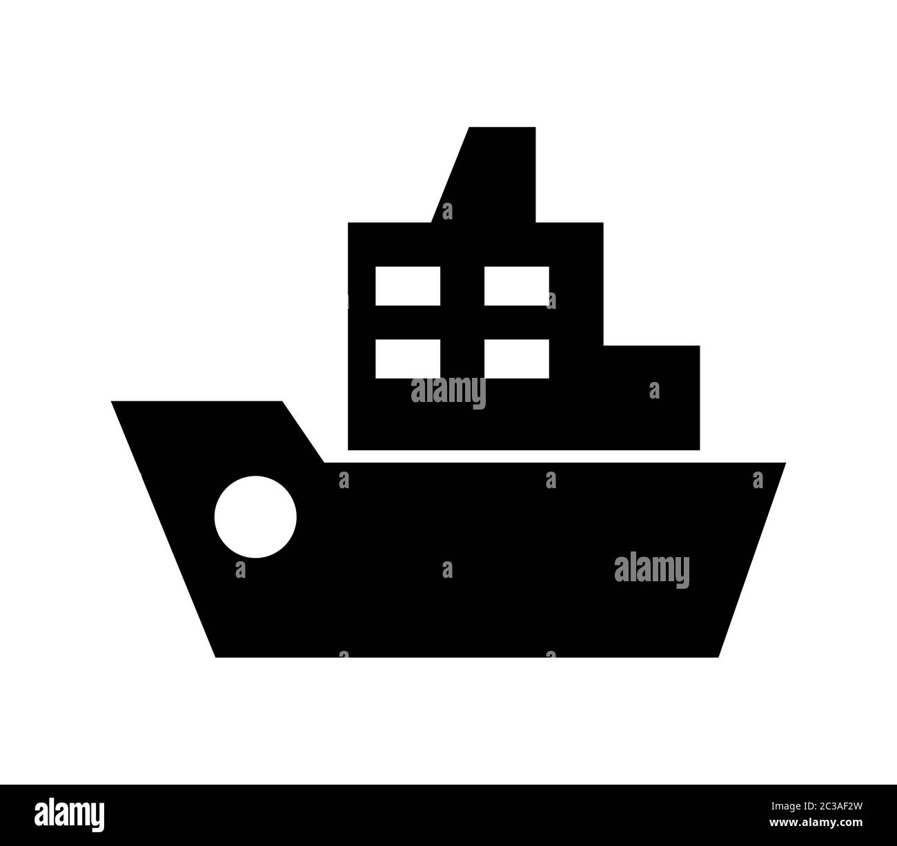 Schiffssymbol in Vektor auf weißem Hintergrund dargestellt ...