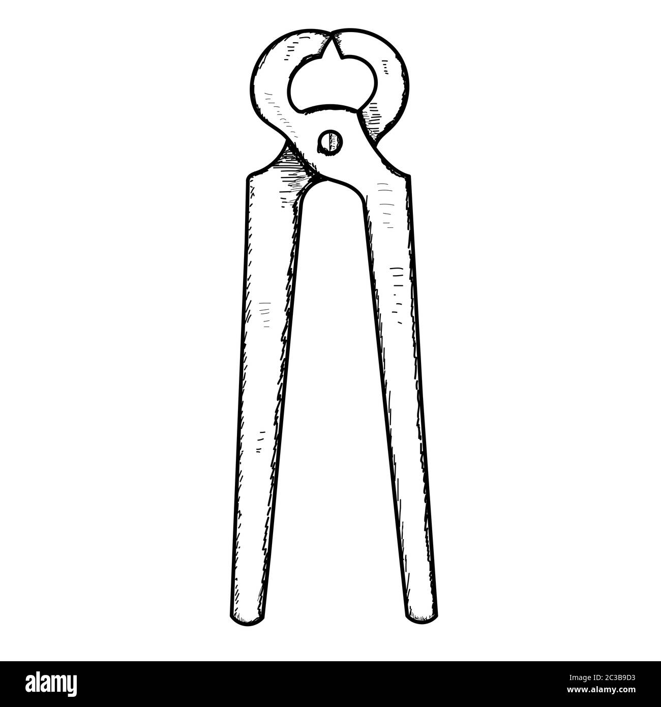 Weißer Hintergrund, Bauwerkzeug, Zange, Skizze Stock-Vektorgrafik - Alamy