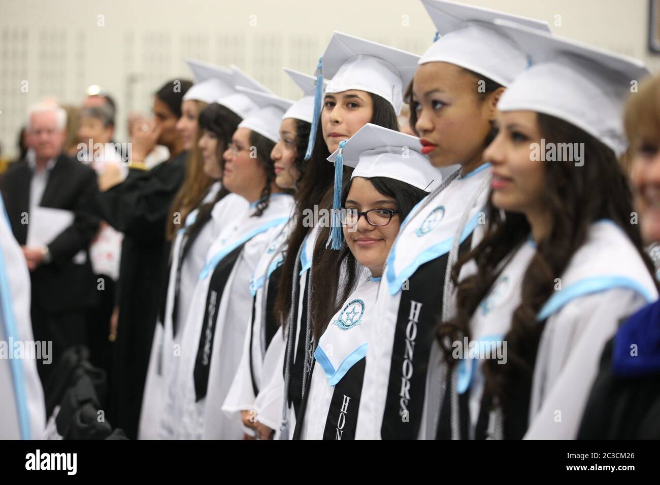 Austin Texas 2013. Mai: Erste Klasse von Schülern, die die Ann Richards ...