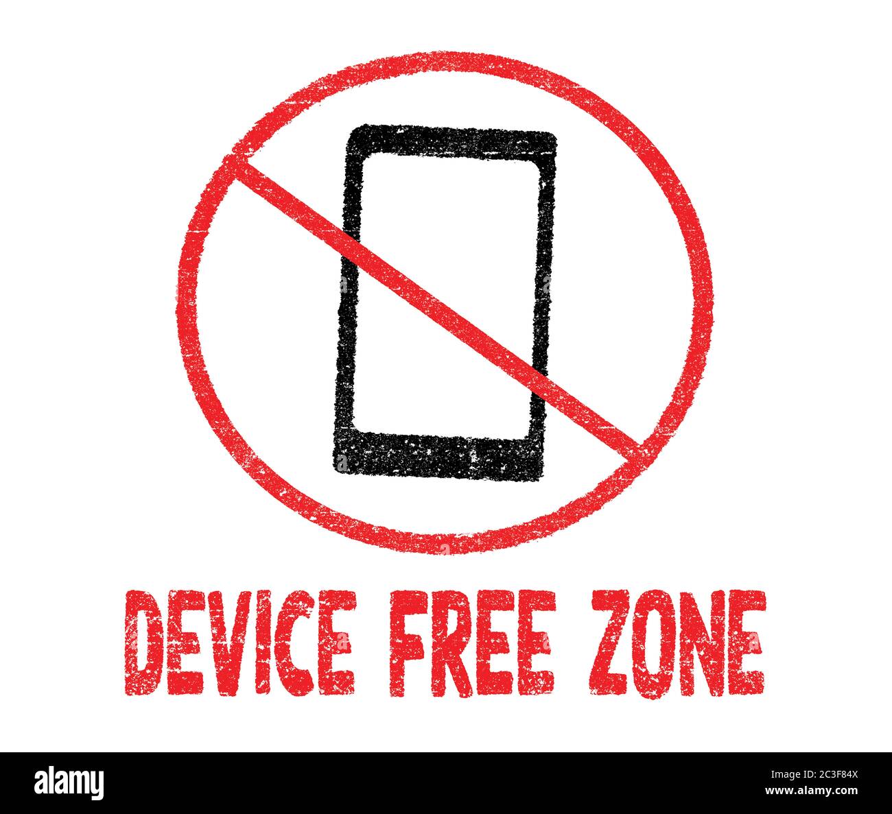 Gerät frei Zone Zeichen, aufhören mit Smartphone und digitalen Geräten ...