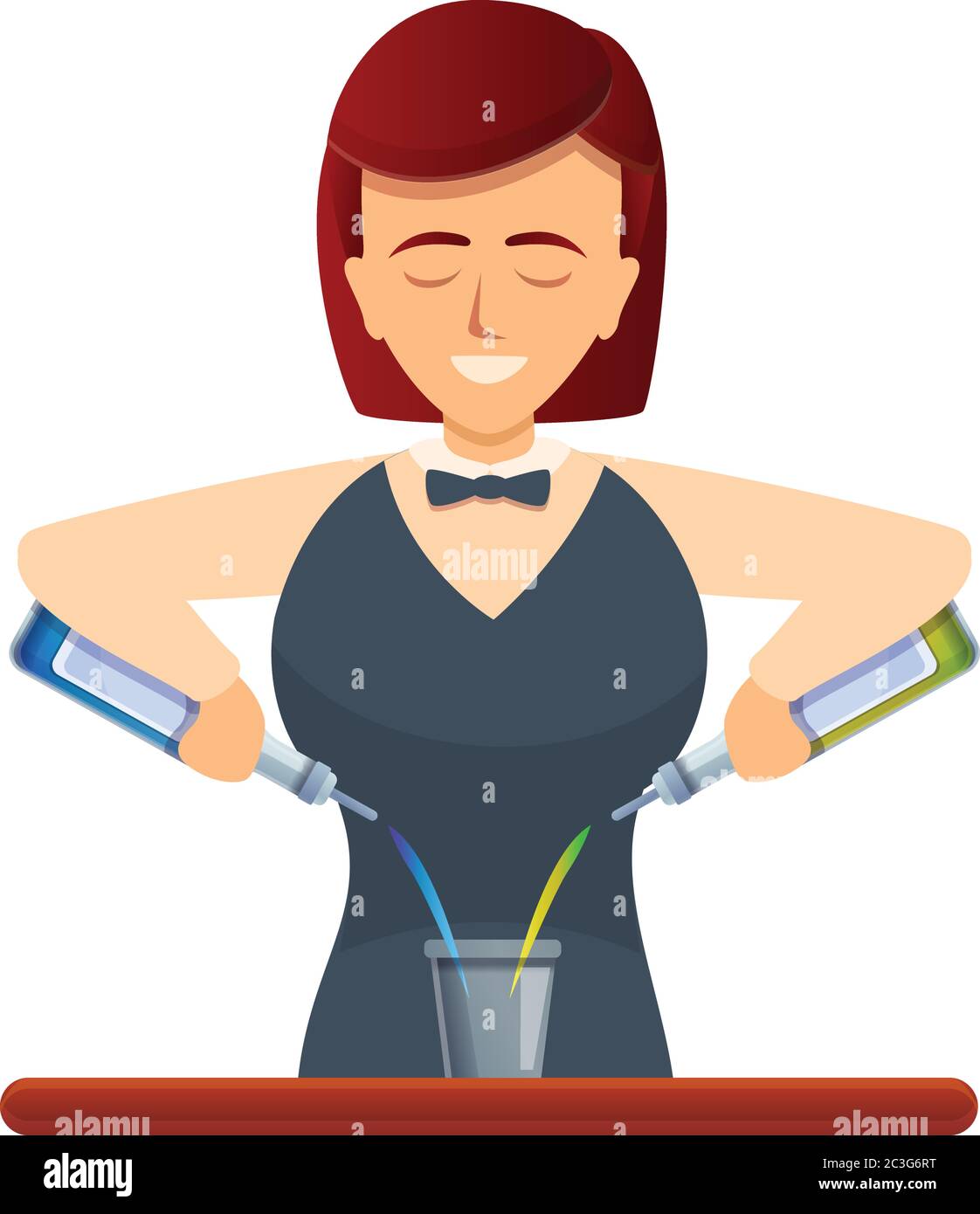 Symbol für Barkeeper. Cartoon der Frau Barkeeper Vektor-Symbol für Web-Design isoliert auf ...
