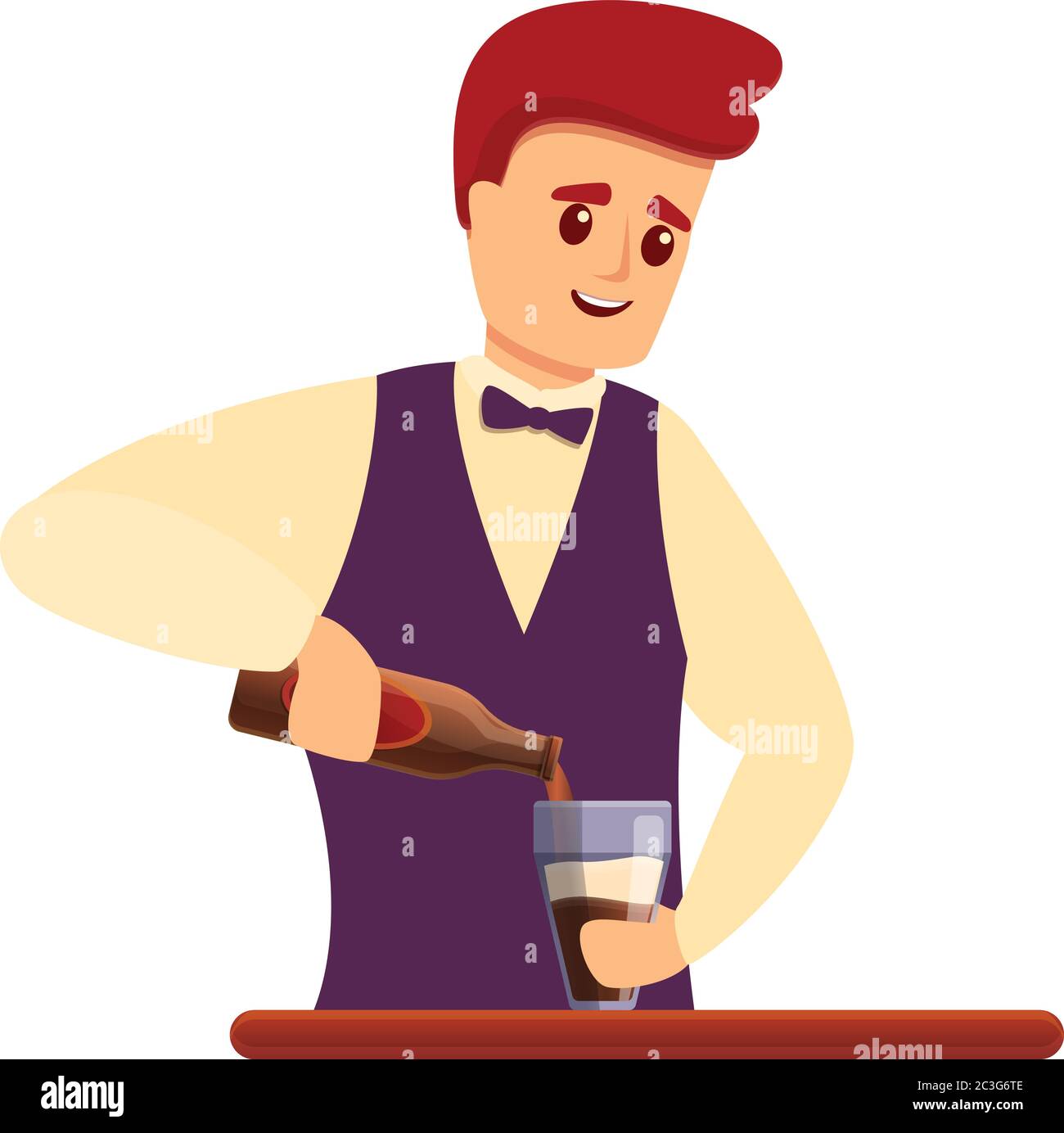 Symbol für Barkeeper. Cartoon von Bar Bartender Vektor-Symbol für Web-Design isoliert auf weißem ...