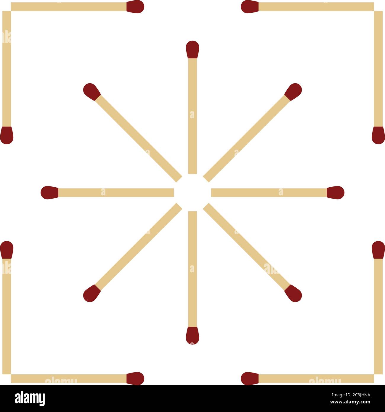 Matchstick Muster Symbol Vektor Illustration Stock-Vektorgrafik - Alamy