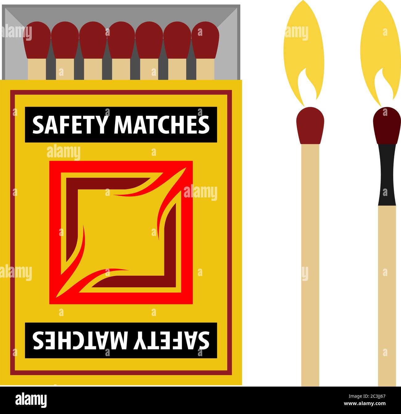 Matchstick Matchbox Symbol Vektor Illustration Stock-Vektorgrafik - Alamy