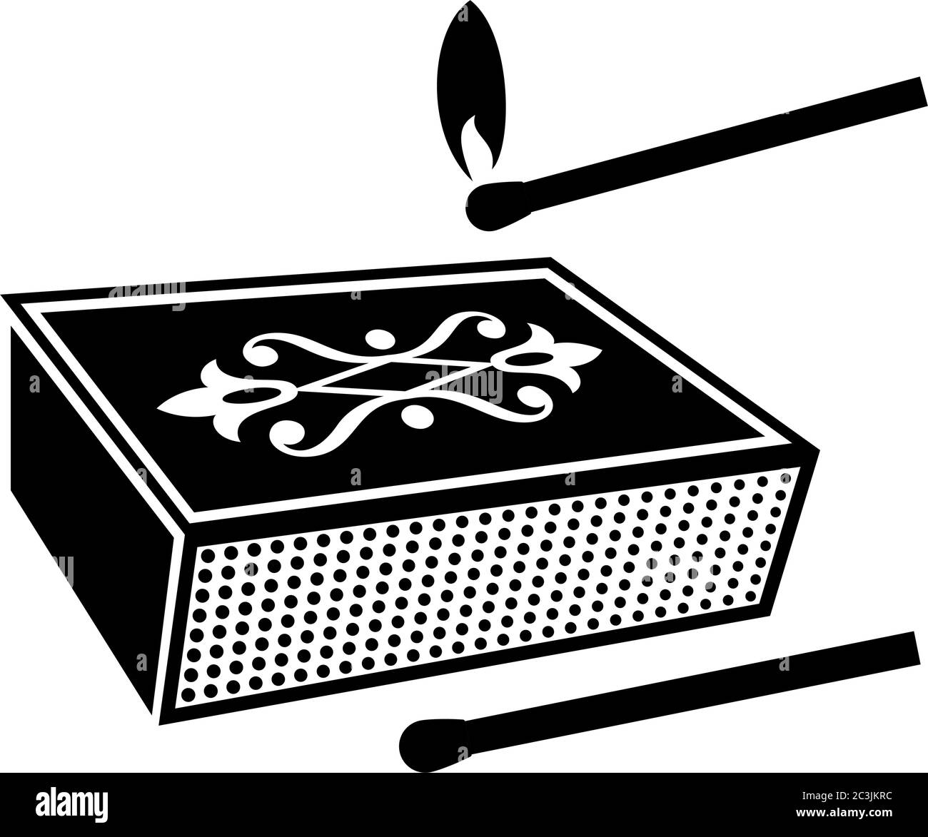 Matchstick Matchbox Symbol Vektor Illustration Stock-Vektorgrafik - Alamy