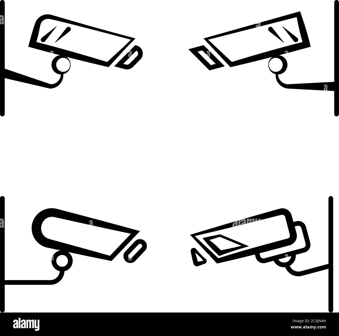 Cctv kamera piktogramm Schwarzweiß-Stockfotos und -bilder - Alamy