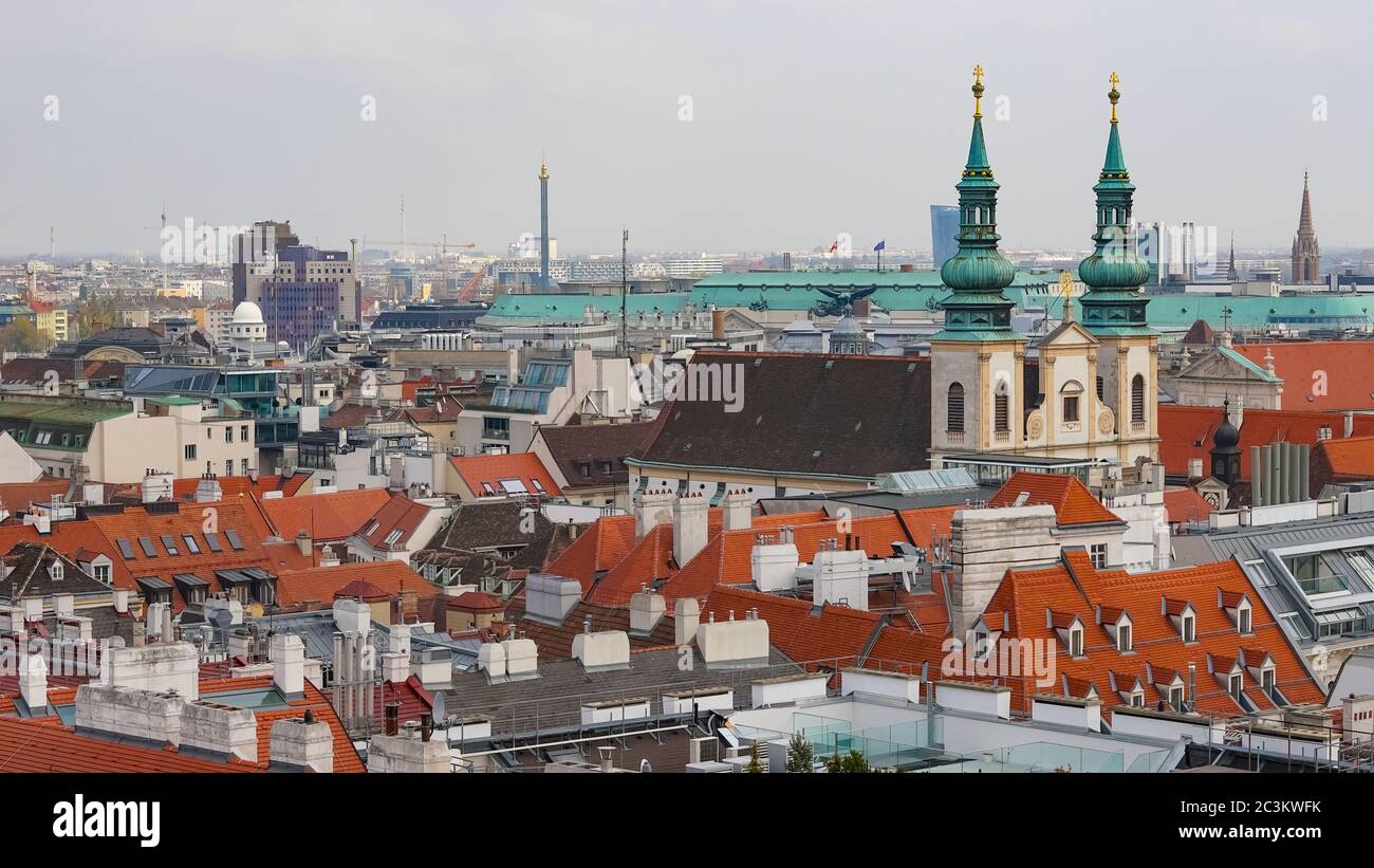 Skyline von Wien, Österreich. Luftaufnahme von Wien. Österreich. Wien ...