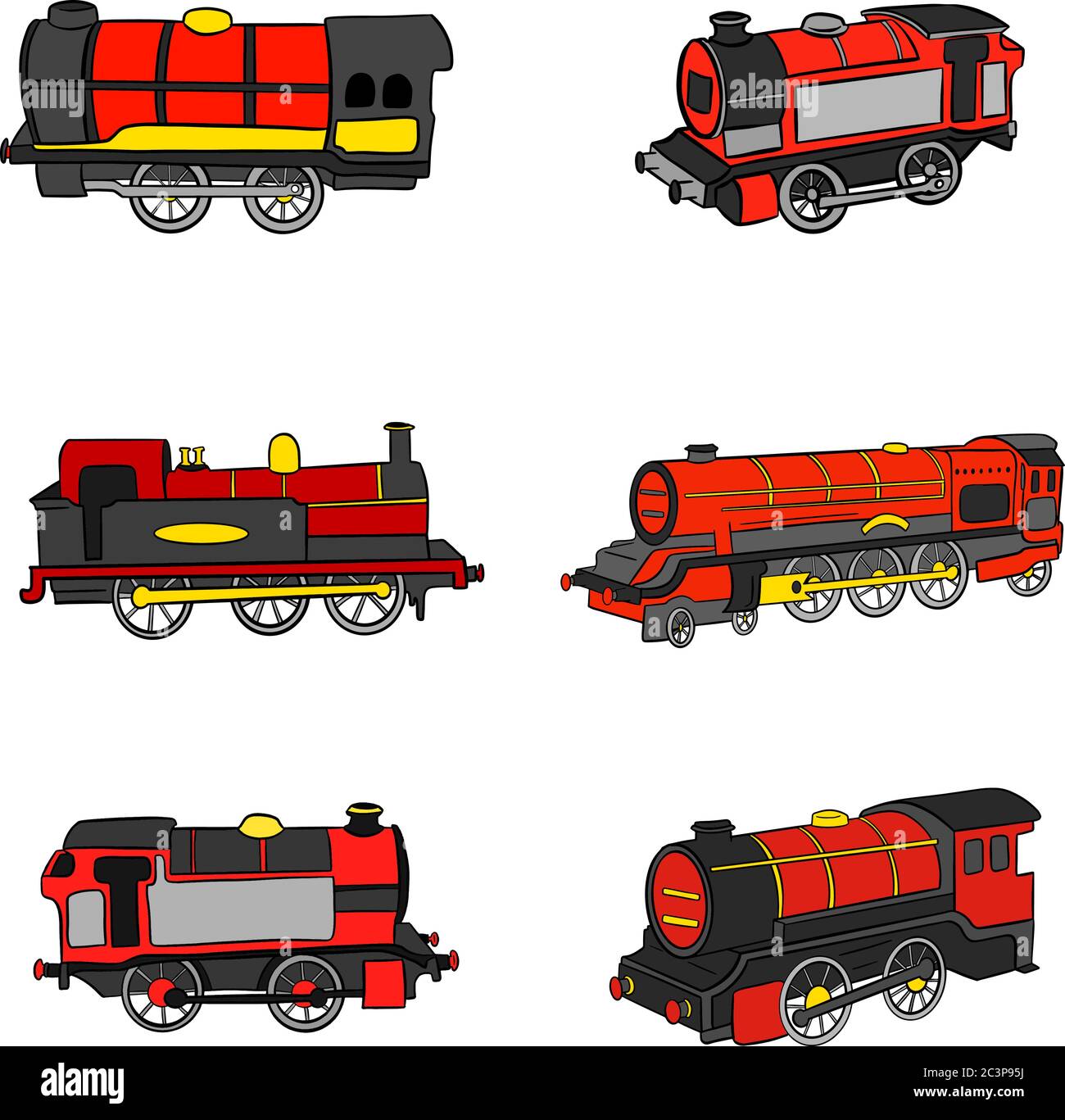 Comic Illustration Cartoon Railway Locomotive Stockfotos und -bilder ...