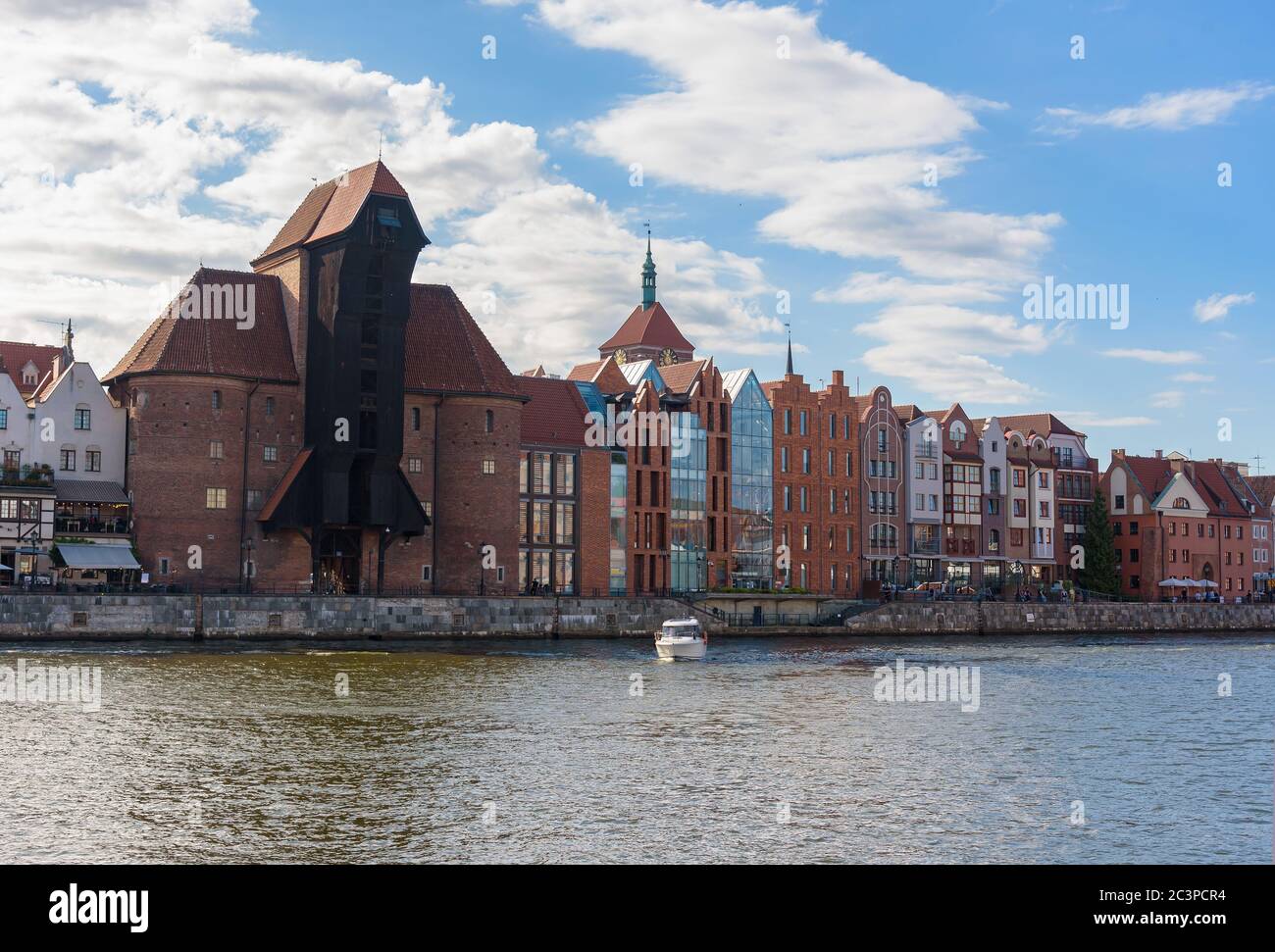 Uferpromenade in der Altstadt von Danzig mit berühmten ...
