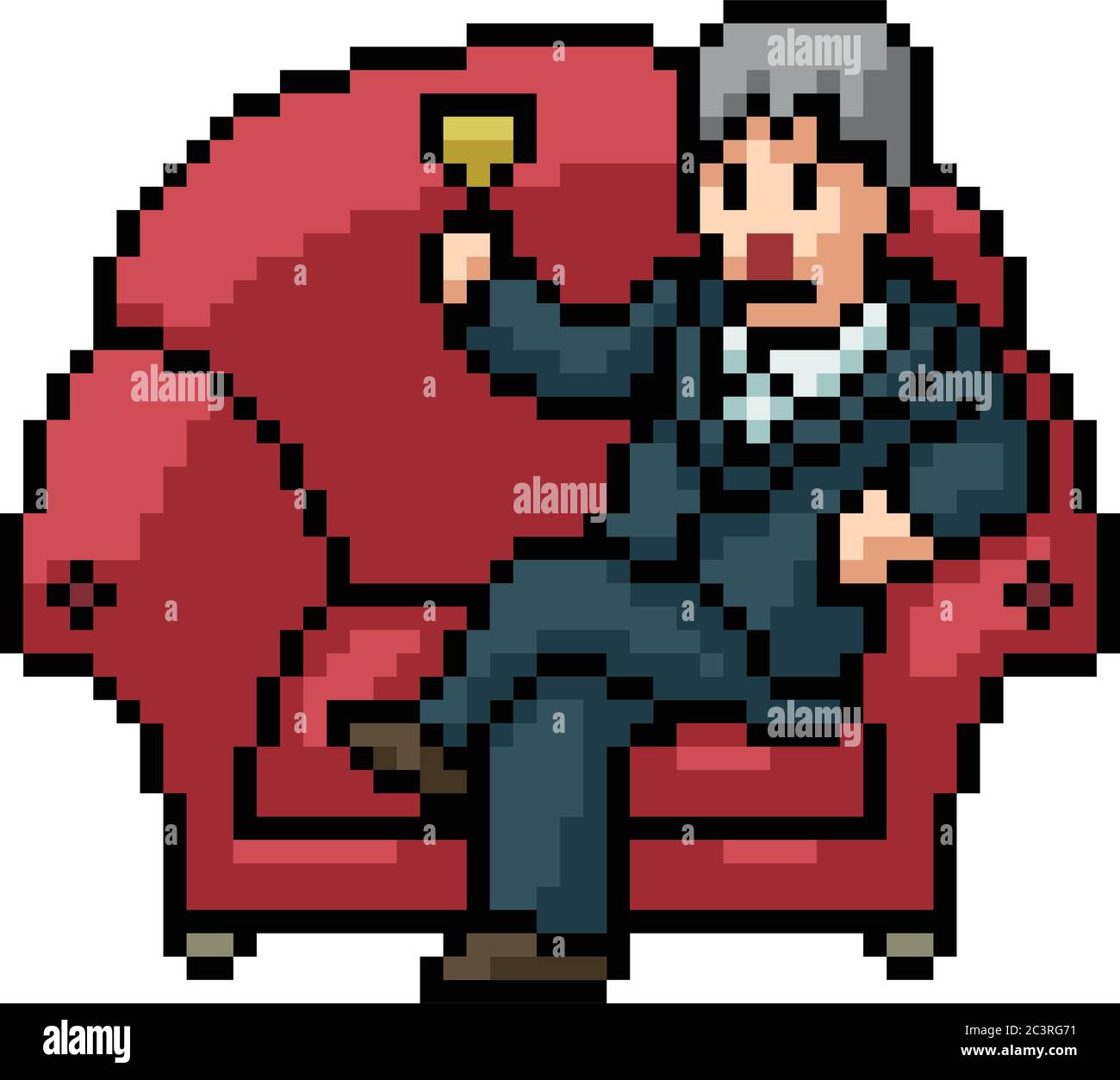 vektor Pixel Art Boss isoliert Cartoon Stock-Vektorgrafik - Alamy