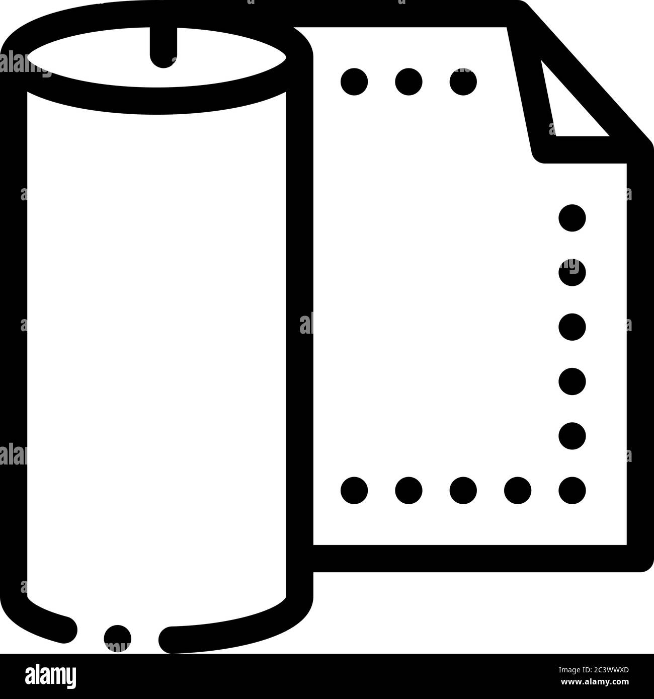 Leder Textil Rolle Symbol Vektor Umriss Illustration Stock-Vektorgrafik ...