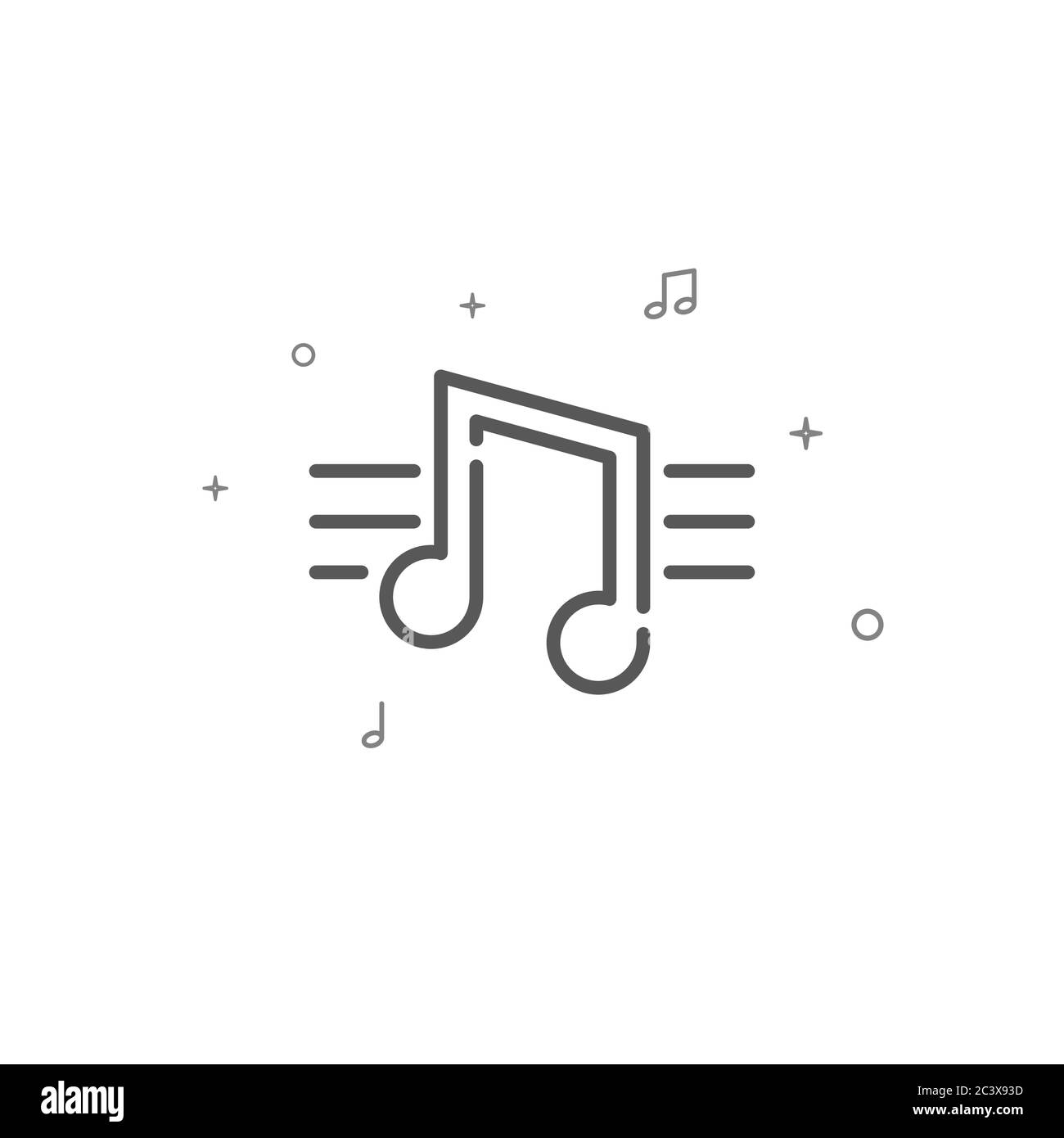 Noten einfaches Vektorlinien-Symbol. Musiksymbol, Piktogramm, Zeichen ...