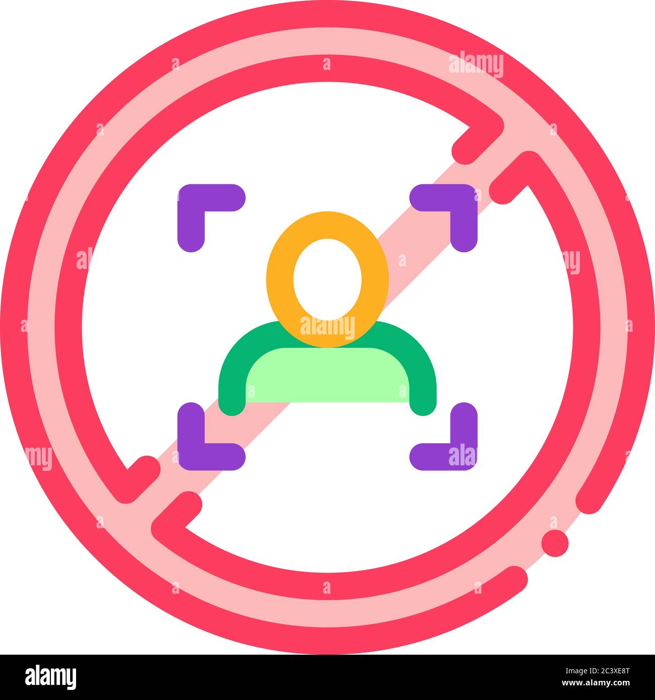 Human Foto durchgestrichen Zeichen Symbol Vektor Umriss Illustration ...