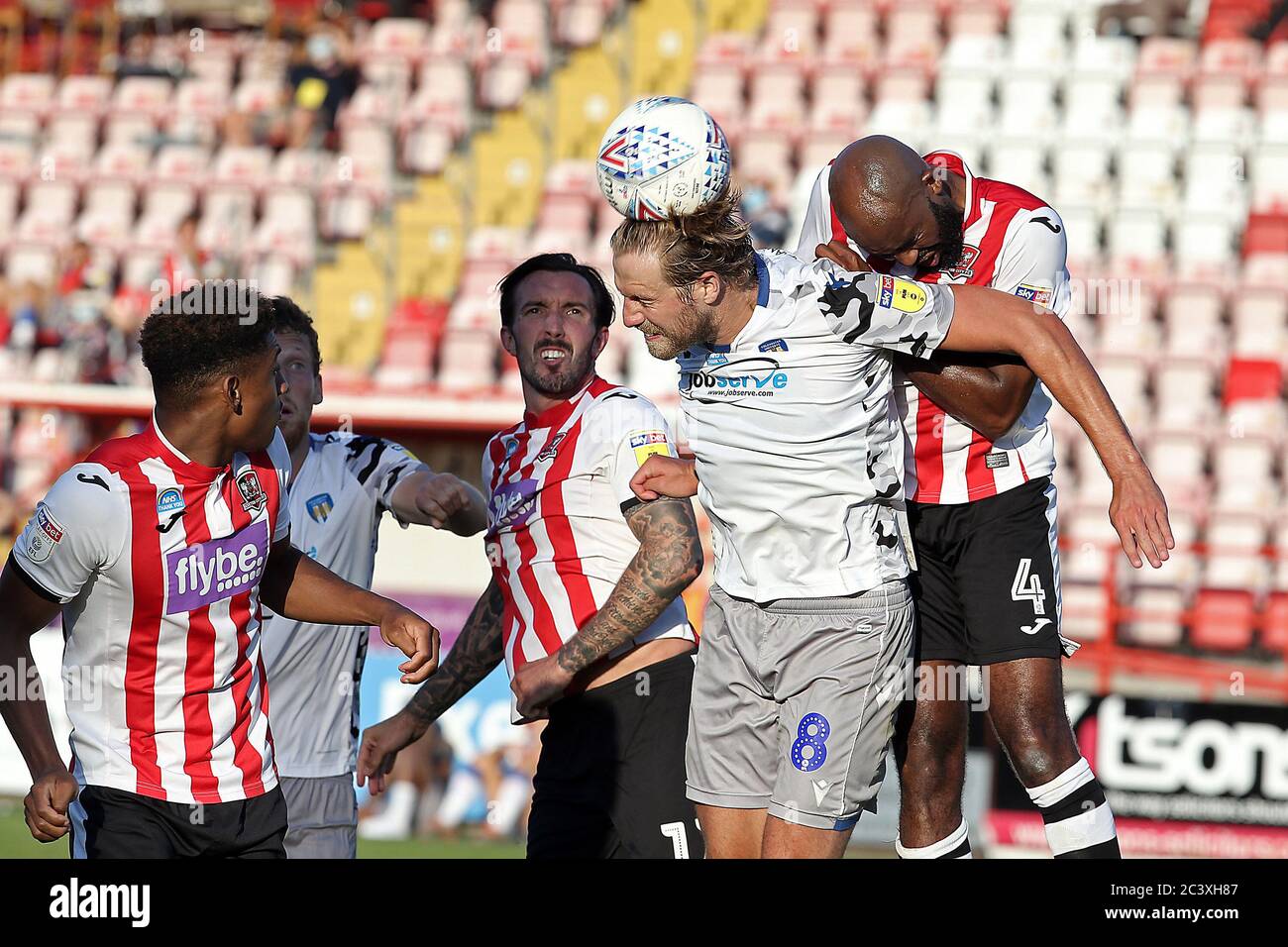 Exeter, Großbritannien. Juni 2020. Harry Pell von Colchester United und ...