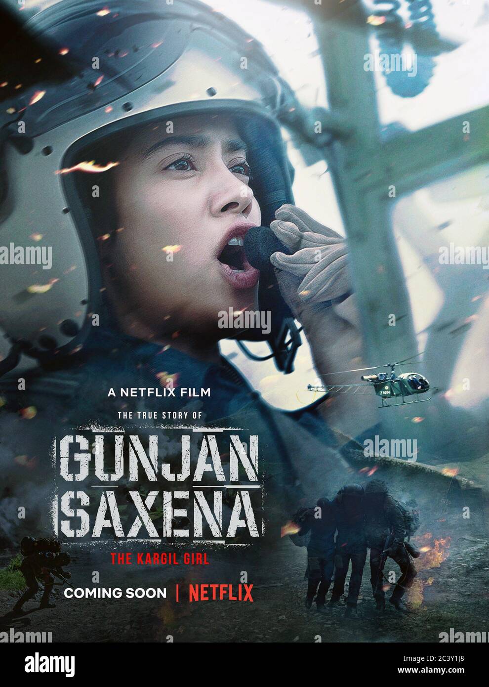 GUNJAN SAXNA: DAS KARGIL-MÄDCHEN, US-Poster, Janhvi Kapoor als Gunjan ...
