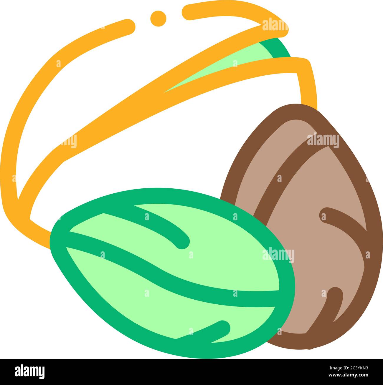 Pistazien-Nuss Symbol Vektor Umriss Illustration Stock-Vektorgrafik - Alamy