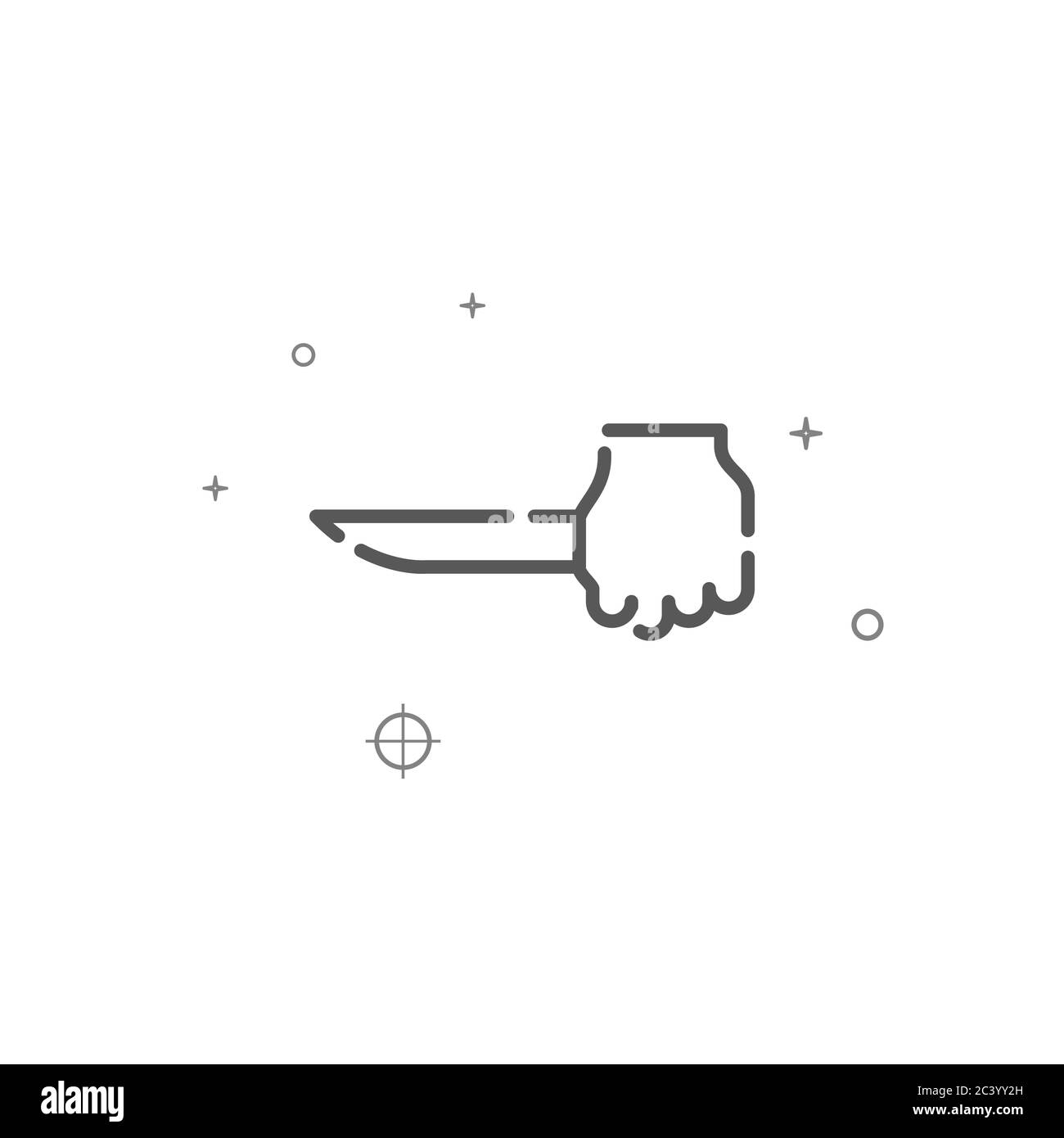 Hand mit einem Messer einfache Vektorlinie Symbol. Symbol, Piktogramm ...