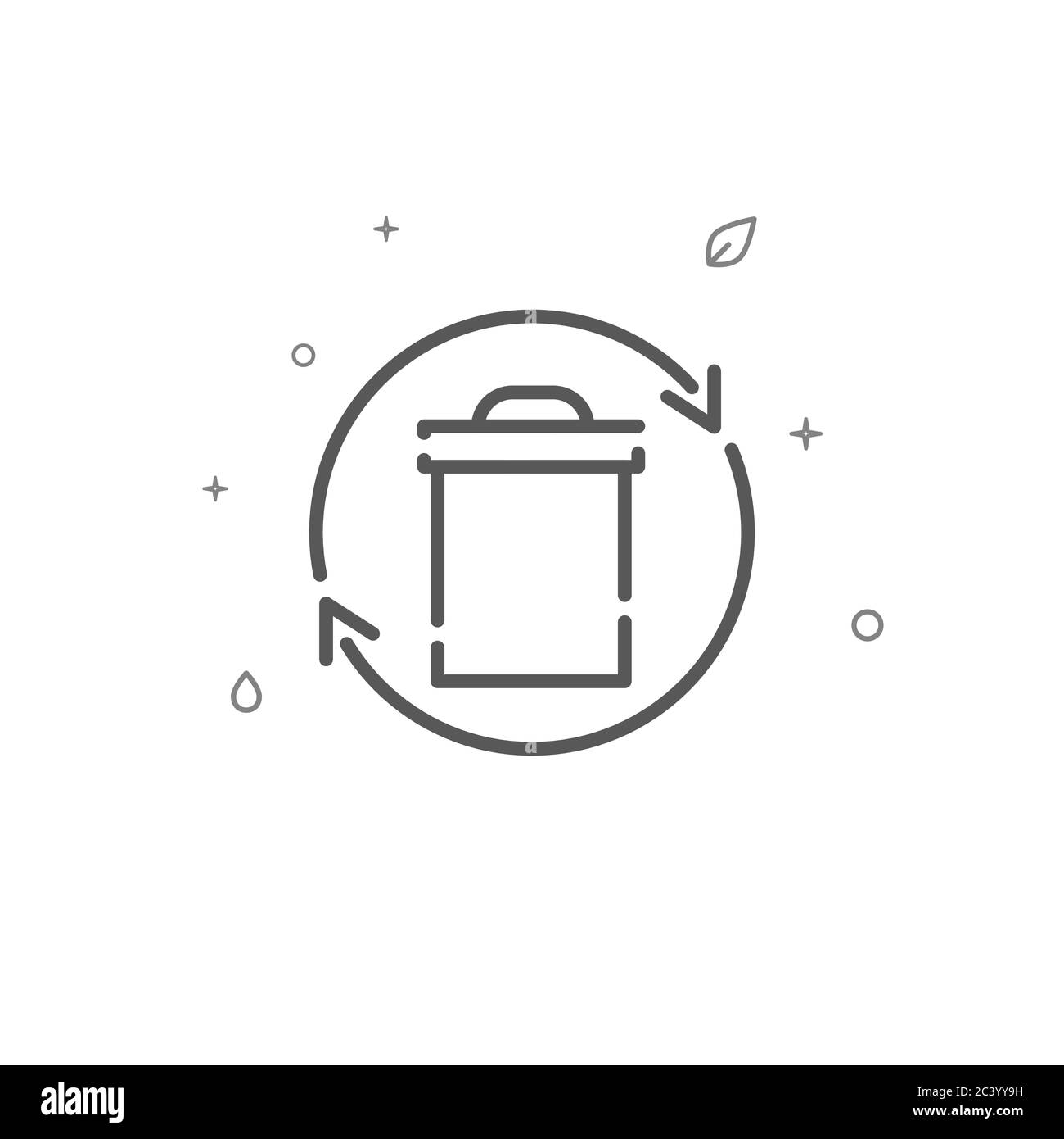 Recycling Abfallbehälter einfaches Vektorliniensymbol. Umweltsymbol ...