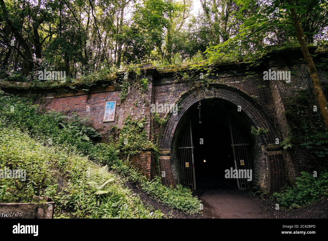 Der Oxendon Tunnel auf dem Brampton Valley Way, eine stilllegte ...