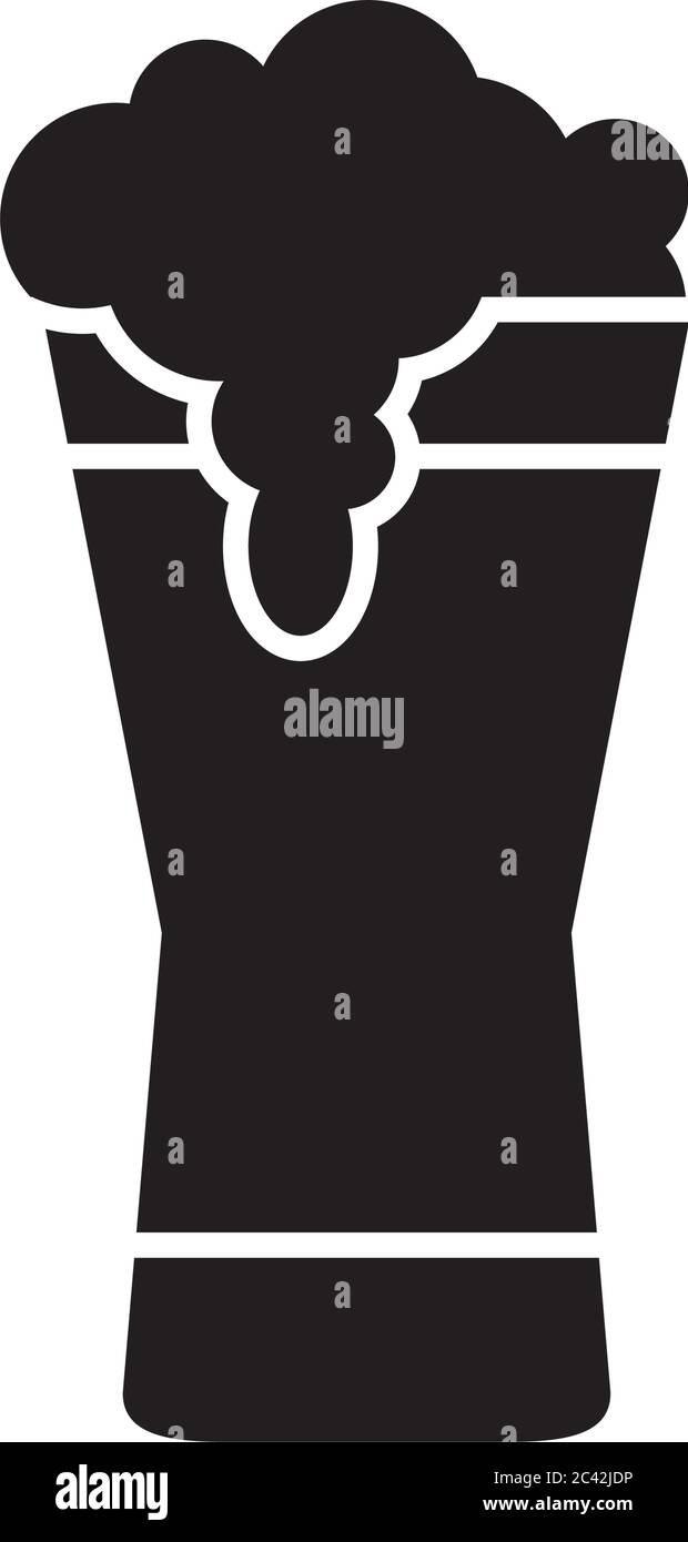 Bierglas-Symbol auf weißem Hintergrund, Silhouette Stil, Vektor ...