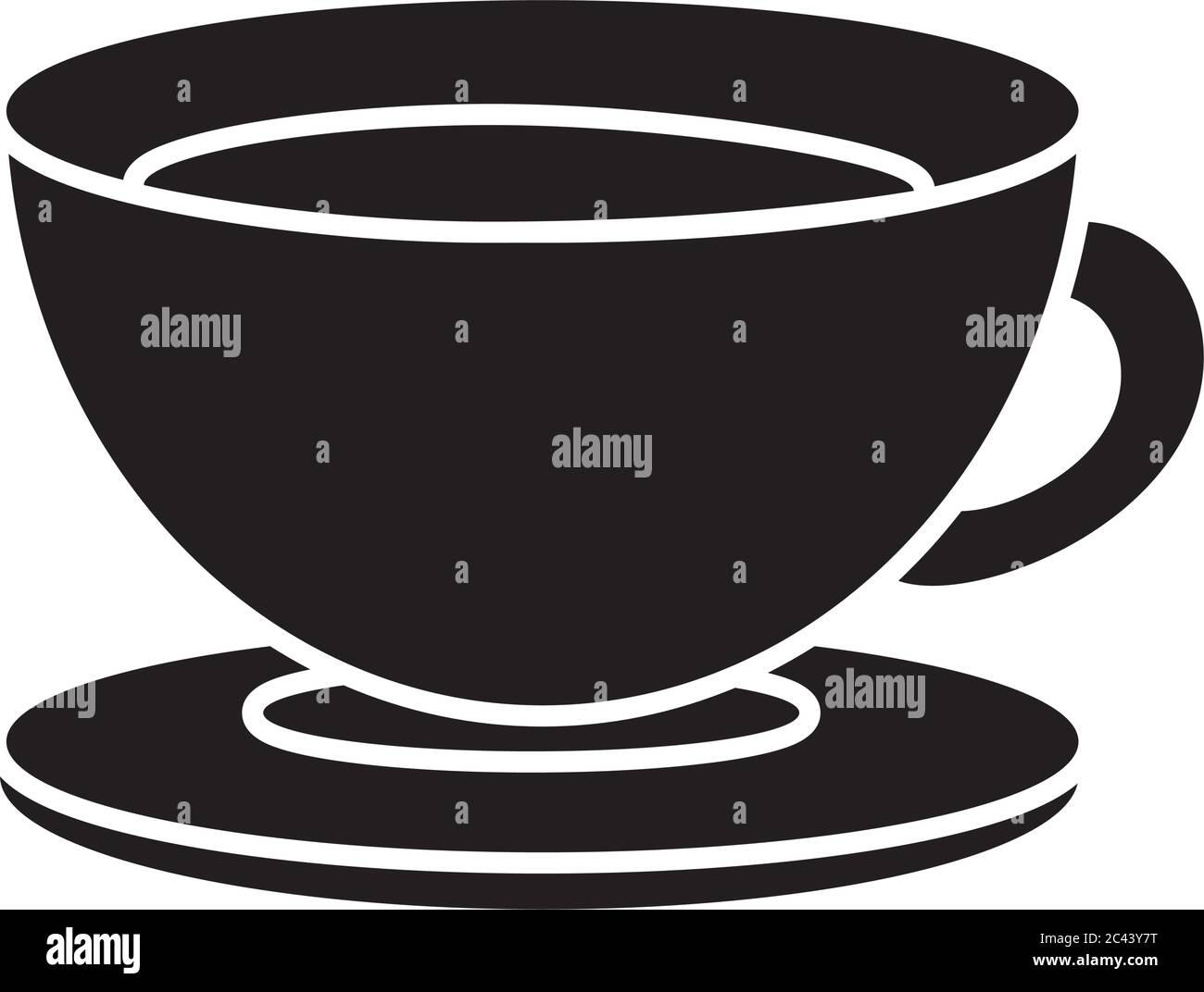 Teetasse Symbol auf weißem Hintergrund, Silhouette Stil, Vektor ...