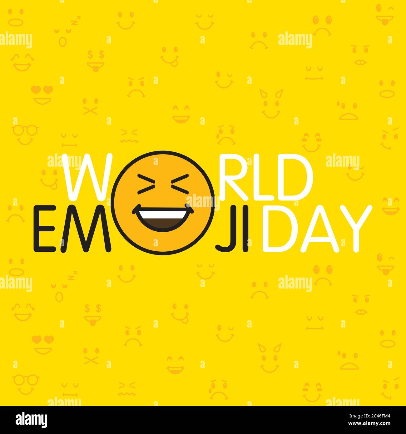vektor-Illustration der Welt Emoji Tag Poster oder Grußkarte Design ...